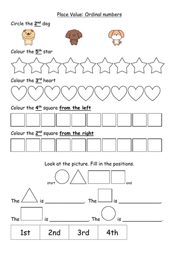 Year 1 Pre-Learning Assessment - Place value: Ordinal numbers ... Year 1 Pre-Learning Assessment - Place value: Ordinal numbers ...