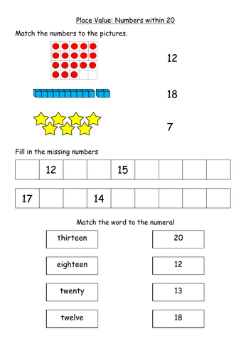 Year 1 Pre-Learning Assessment - Place Value: Numbers to 20 | Teaching ... Year 1 Pre-Learning Assessment - Place Value: Numbers to 20 | Teaching ...