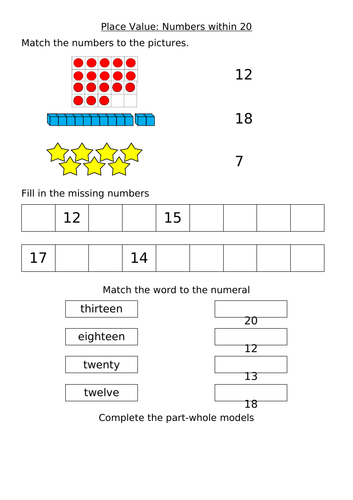 Year 1 Pre-Learning Assessment - Place Value: Numbers to 20 | Teaching ... Year 1 Pre-Learning Assessment - Place Value: Numbers to 20 | Teaching ...