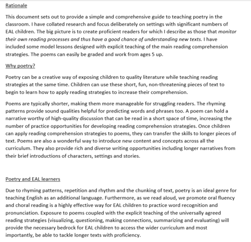 A Guide for using poetry in the classroom | Teaching Resources