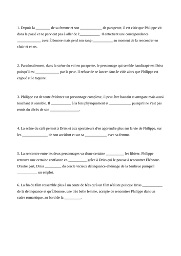 Intouchables : le personnage de Philippe | Teaching Resources