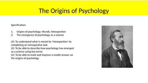 AQA Psychology: Origins of psychology | Teaching Resources