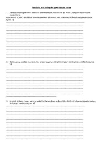 OCR A LEVEL PE EXAM QUESTIONS | Teaching Resources OCR A LEVEL PE EXAM QUESTIONS | Teaching Resources