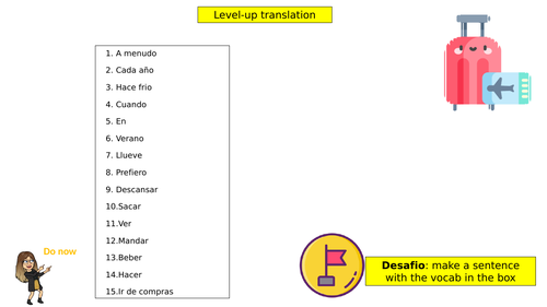 de vacaciones-present tense | Teaching Resources