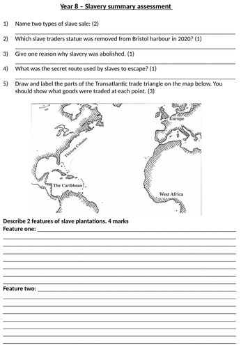 9. Slavery assessment preparation and assessment | Teaching Resources