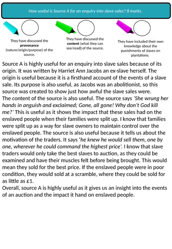 9. Slavery assessment preparation and assessment | Teaching Resources