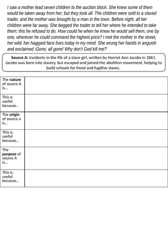 9. Slavery assessment preparation and assessment | Teaching Resources