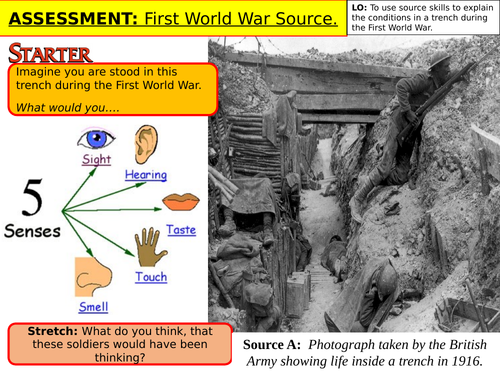 ASSESSMENT: First World War Source. | Teaching Resources