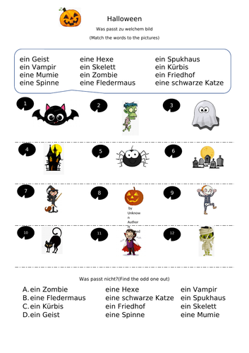 Halloween German - worksheets and powerpoint | Teaching Resources