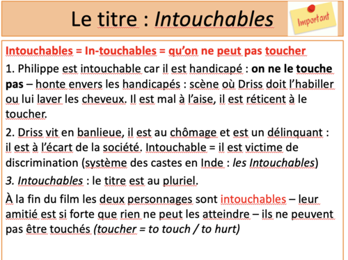 Intouchables - first lesson | Teaching Resources