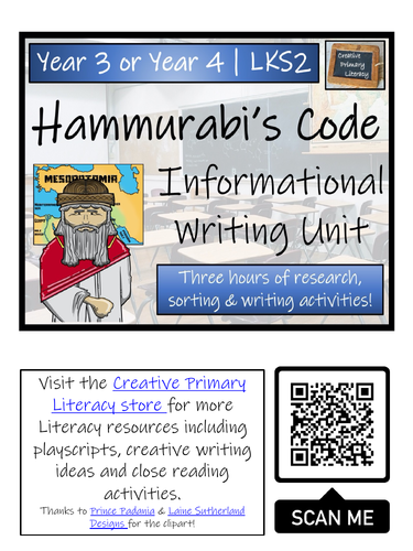 Year 3 or Year 4 Hammurabi's Code Informational Writing Unit | Teaching ...