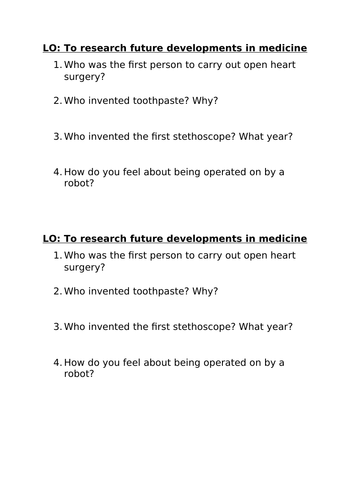 Medicine throughout the ages | Teaching Resources