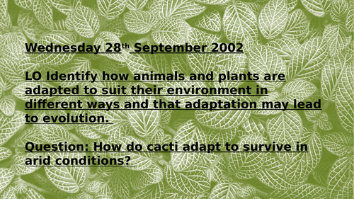Evolution and Inheritance - plant adaptation Year 6 | Teaching Resources Evolution and Inheritance - plant adaptation Year 6 | Teaching Resources