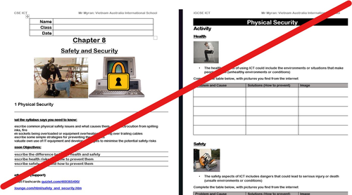 Cambridge Igcse Ict Chapter 8 E Safety And Security Teaching Resources