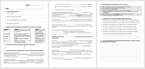 Gender Equality: Gender in the Media - Full Lesson and Resources ...