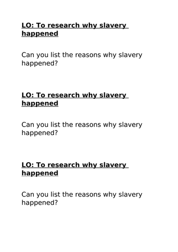 Slavery | Teaching Resources