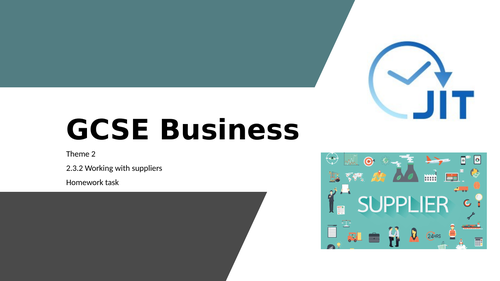 GCSE Business Studies - Theme 2 - 2.3.2 - Working with Suppliers ...