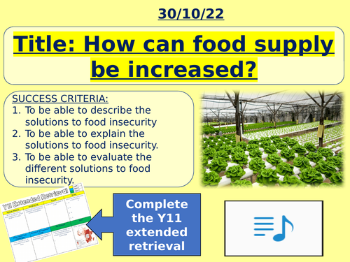 Food AQA GCSE Geography Lessons | Teaching Resources