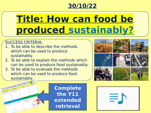 Food AQA GCSE Geography Lessons | Teaching Resources