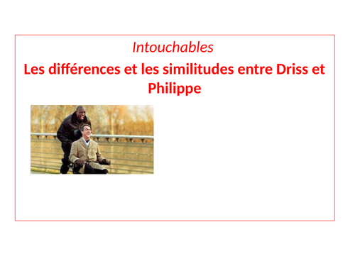 Intouchables : Driss & Philippe | Teaching Resources