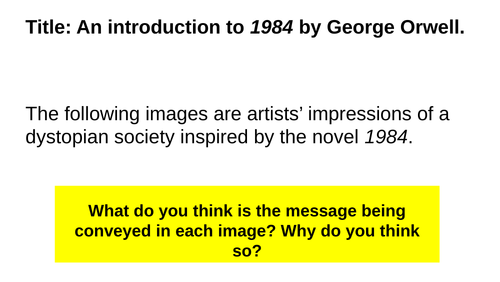 Dystopian Fiction in 1984 | Teaching Resources