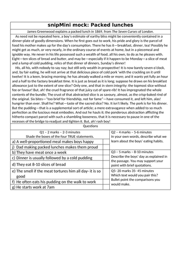 14 x Mini Mock for Edexcel IGCSE English Language Paper 1 | Teaching ...