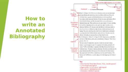 How to write an annotated bibliography | Teaching Resources