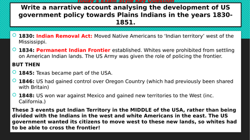 Edexcel American West: US Policy to Plains Indians 1830-51 | Teaching ...