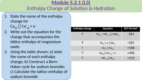 5.2.1 Lattice Enthalpy Lesson 1 - OCR A Level Chemistry | Teaching ... 5.2.1 Lattice Enthalpy Lesson 1 - OCR A Level Chemistry | Teaching ...