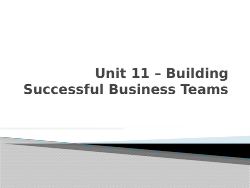 BTEC Level 1/Level 2 Business Unit 22: Working in Business Teams ...
