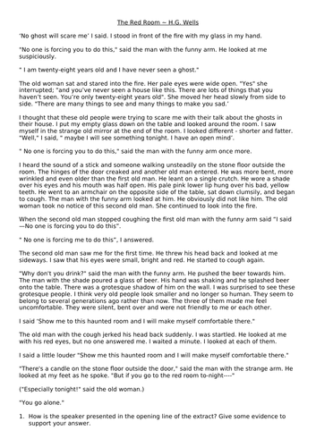 The Red Room - Comprehension & Retrieval | Teaching Resources