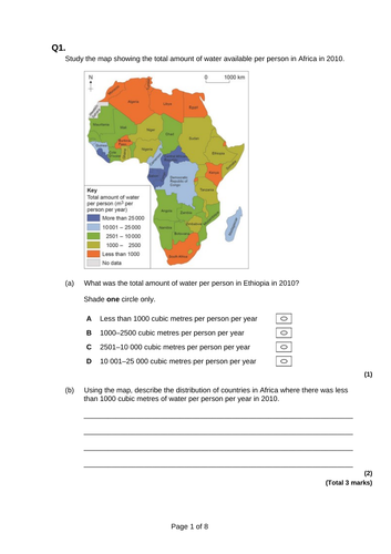 AQA GCSE Geography Revision Pack Paper 2 | Teaching Resources