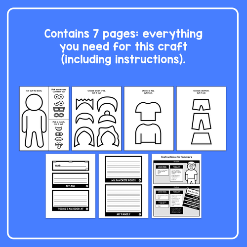 All About Me Kid Craft / No Prep About Me Icebreaker / Back to School ...