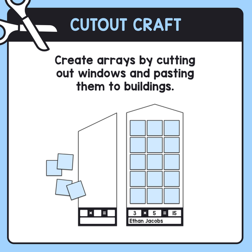 Array City Math Craft / Multiplication Arrays Activity / Teaching ...