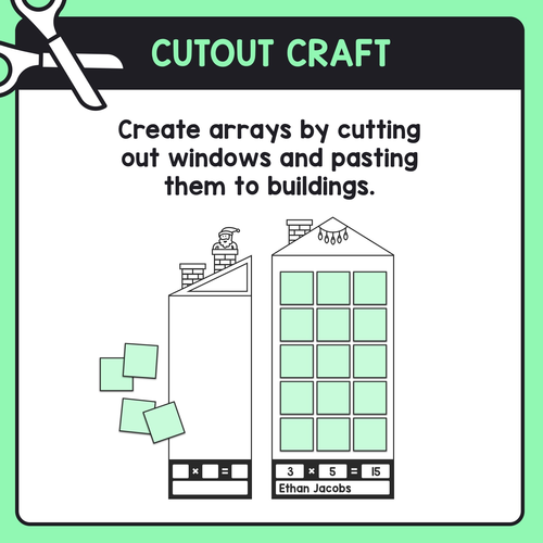 Christmas Array City Math Craft / Multiplication Arrays Activity ...