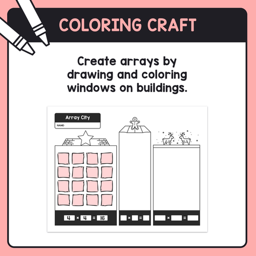 Christmas Array City Math Craft / Multiplication Arrays Activity ...