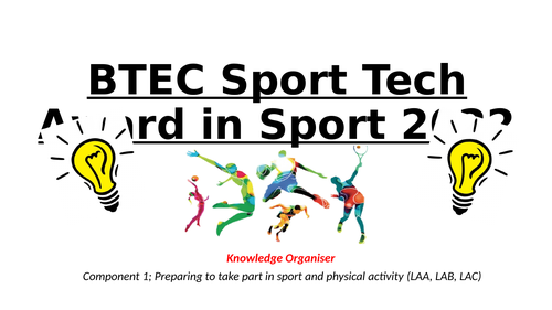 BTEC Tech Award in Sport (2022) Component 1 Knowledge Organiser ...