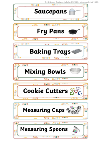 Kitchen Equipment Labels | Teaching Resources