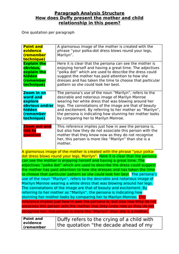 Before you Were Mine Duffy Essay Template | Teaching Resources