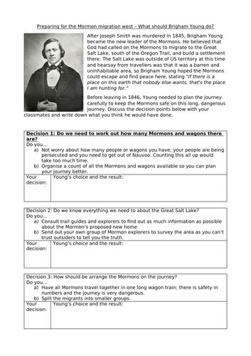 American West Mormon Migration Lessons | Teaching Resources