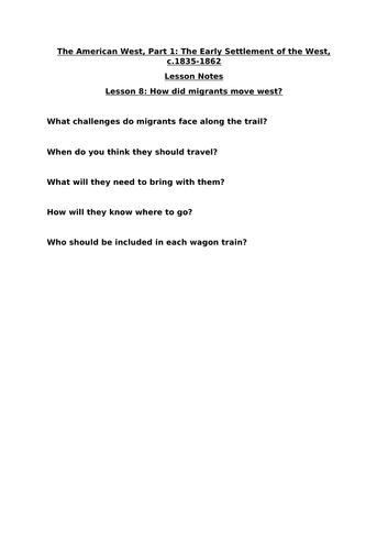 American West: Moving West and the Donner Party | Teaching Resources