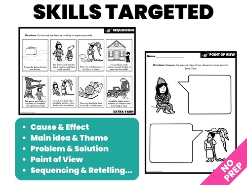 Extra Yarn by Mac Barnett Activities & Graphic Organizer Book Companion ...