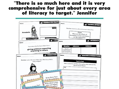 Extra Yarn by Mac Barnett Activities & Graphic Organizer Book Companion ...