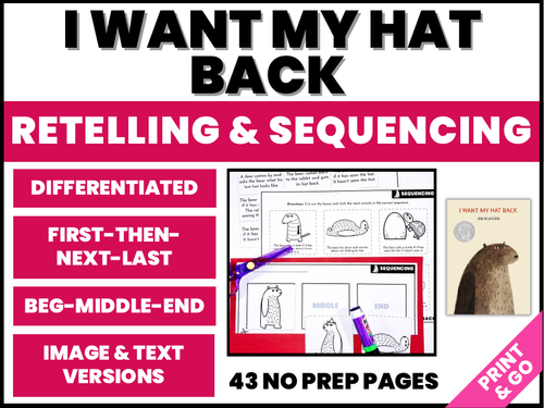 I Want My Hat Back Retelling, Sequencing & Summarizing Activities ...