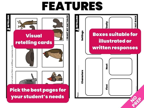 I Want My Hat Back Retelling, Sequencing & Summarizing Activities ...