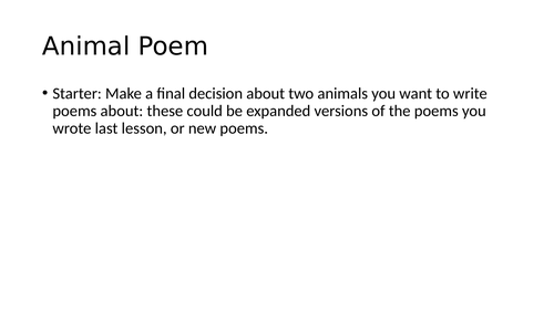 Animal Poetry SOW for Year 7 | Teaching Resources