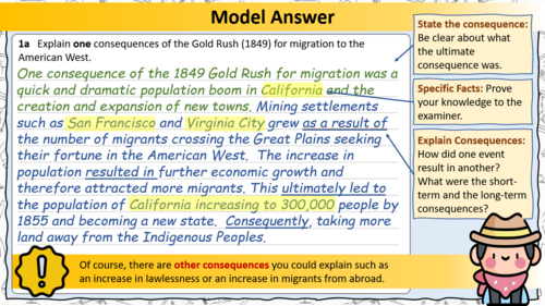 American West Revision Exam Technique & Past Exam Questions - GCSE Edexcel History | Teaching ...