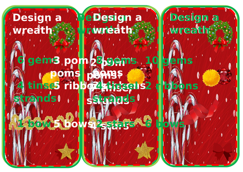 Design a wreath/Christmas Tree activity | Teaching Resources