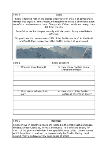 Christmas comprehension cards. KS1/Y3&4 | Teaching Resources