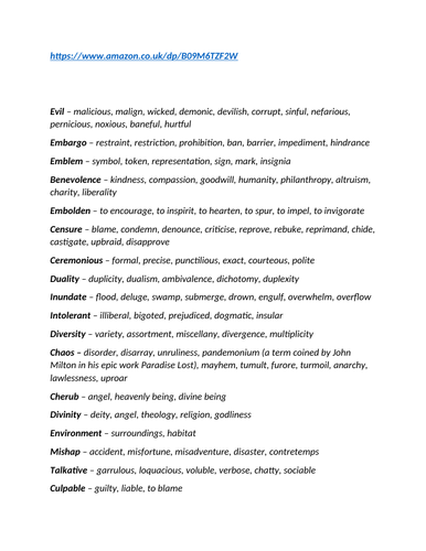 English Language Lesson Year 6 - LEARNING ABOUT Synonyms - expanding ...